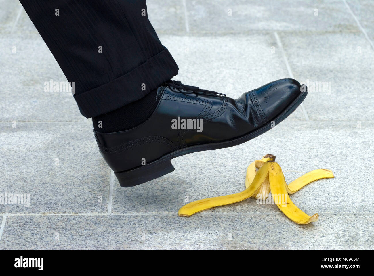 Stepping on banana skin hi-res stock photography and images - Alamy