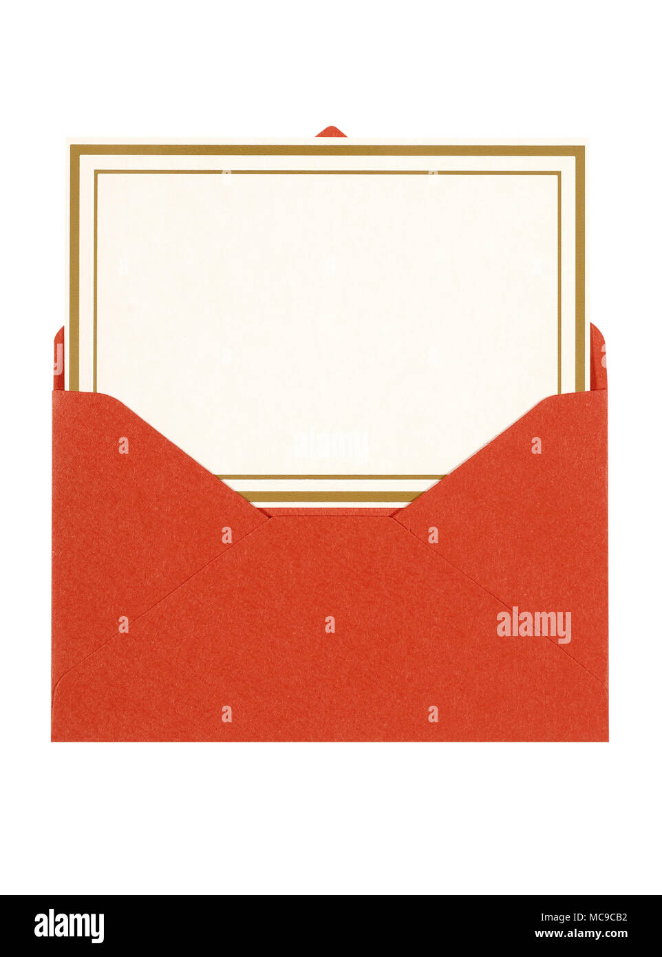 Blank invitation or message card with red envelope Stock Photo - Alamy