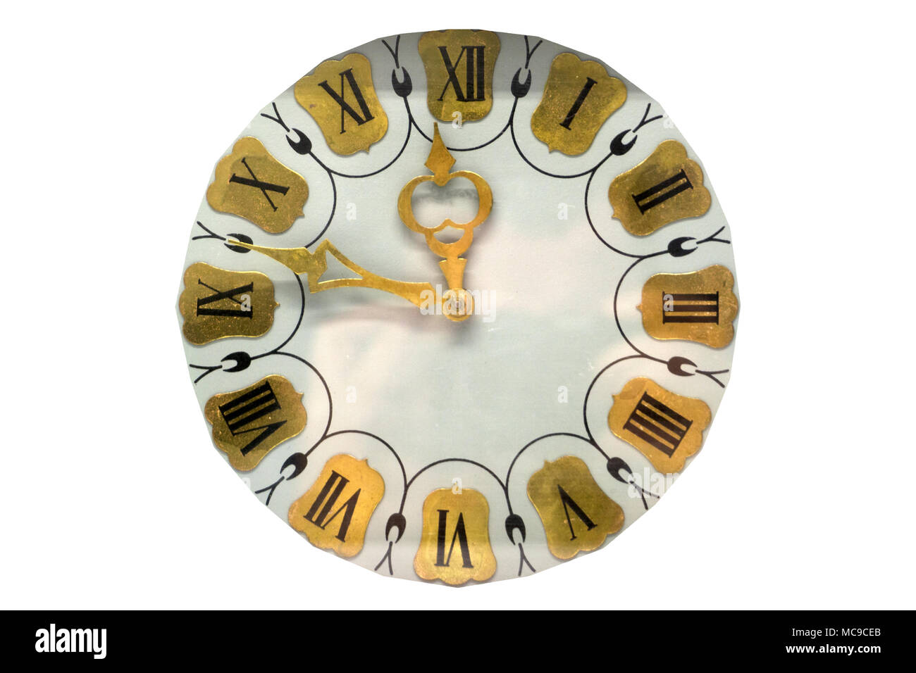 Vintage clock dial on a white background Stock Photo - Alamy