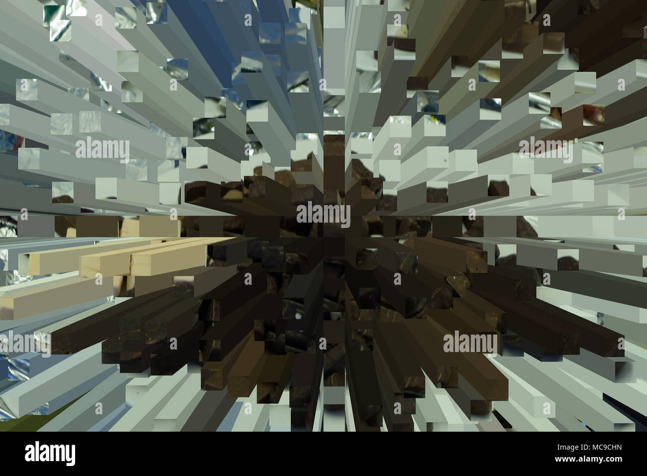 Abstract geometric square cells matrix - digital artwork Stock Photo ...