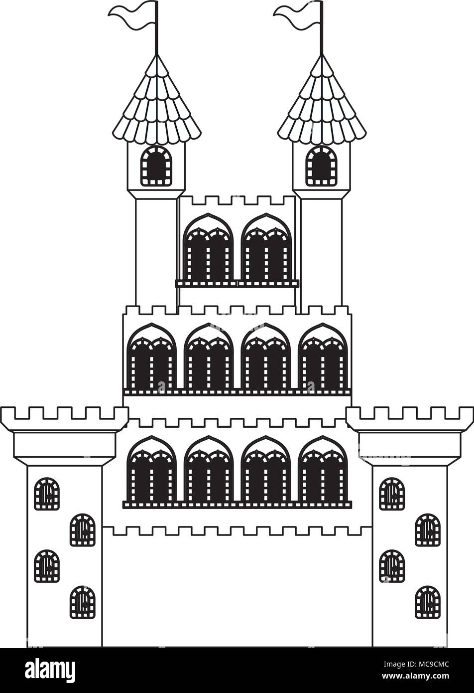 medieval castle with flags Stock Vector Image & Art - Alamy