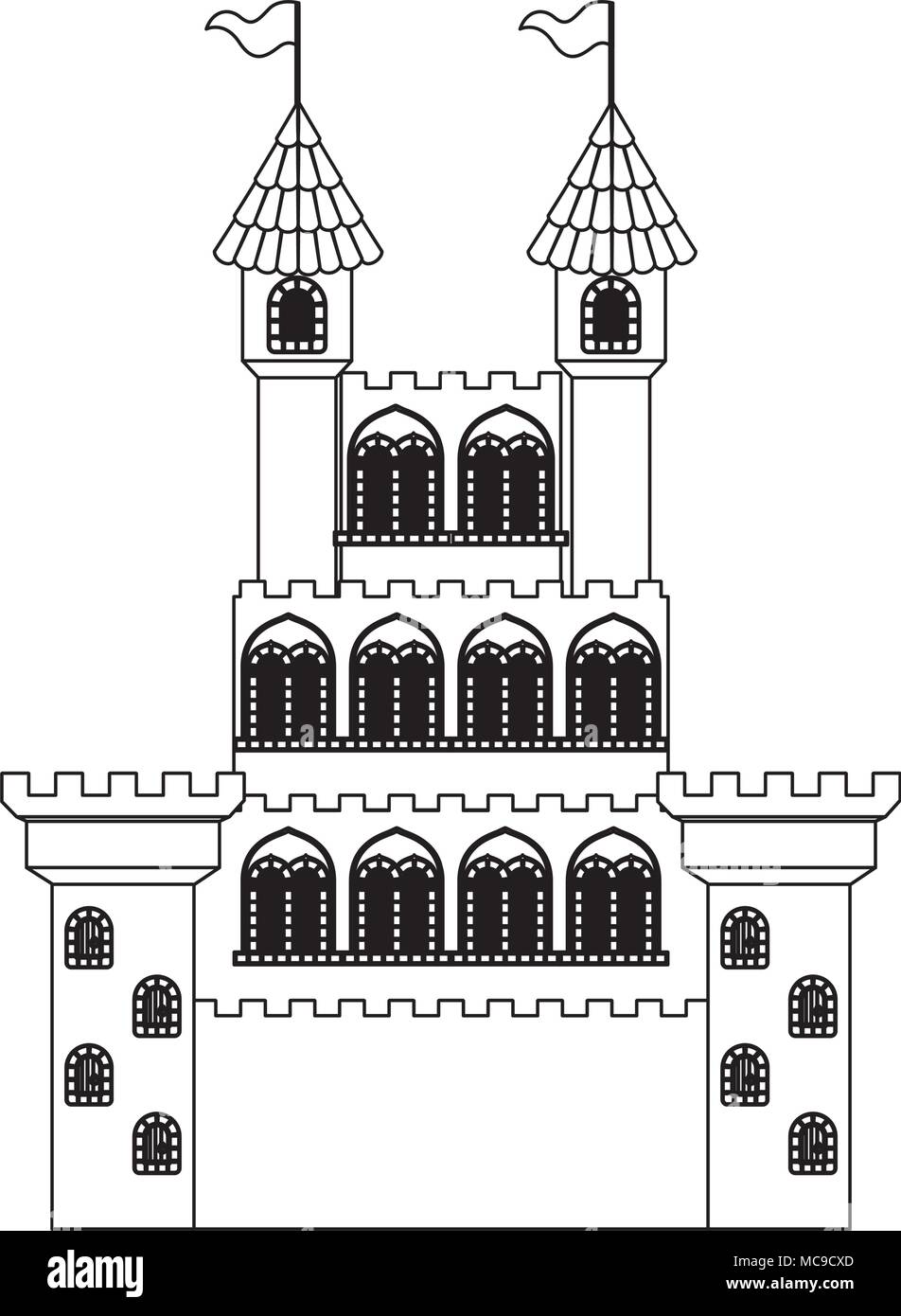 medieval castle with flags Stock Vector Image & Art - Alamy