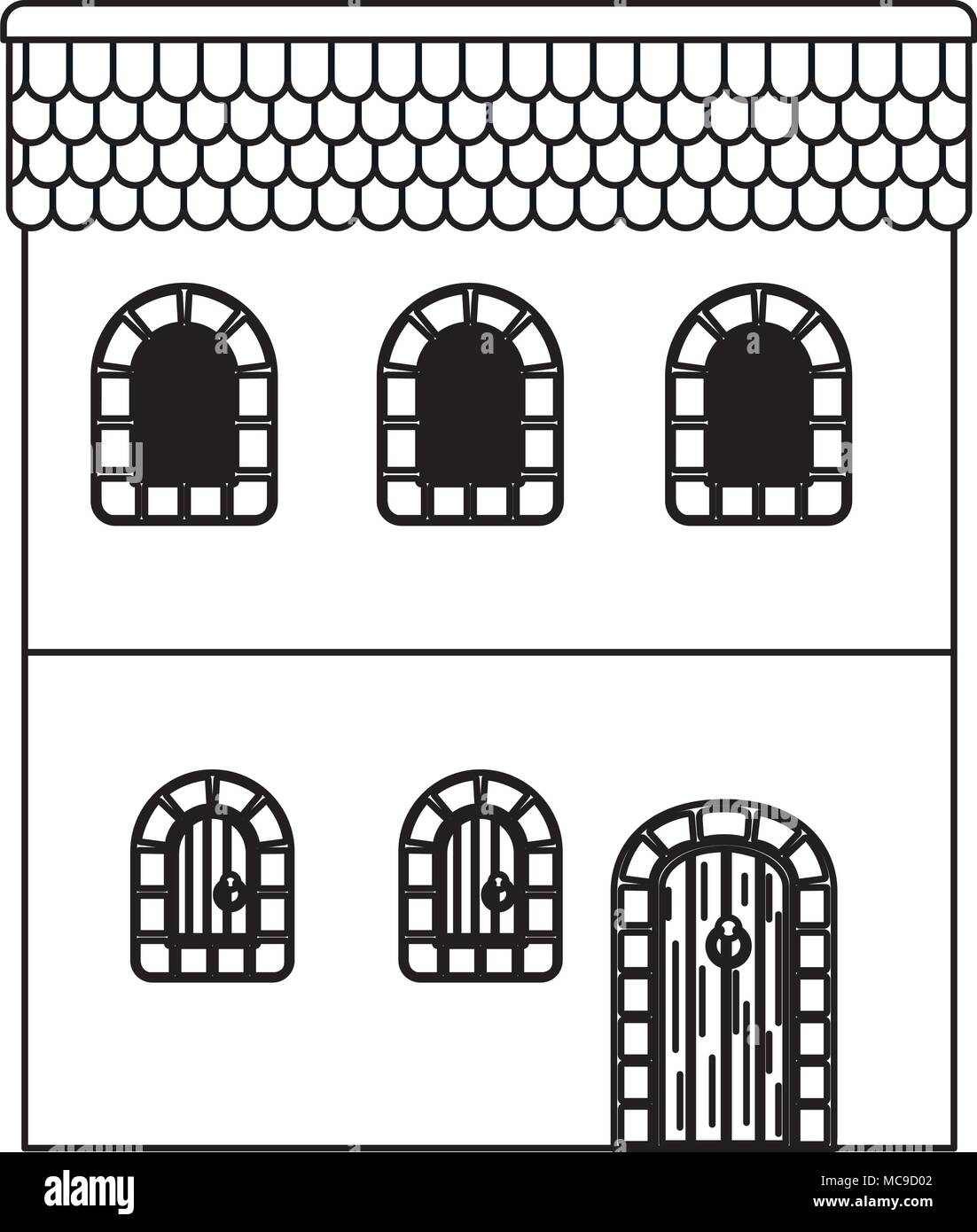 facade and windows of medieval castle Stock Vector Image & Art - Alamy