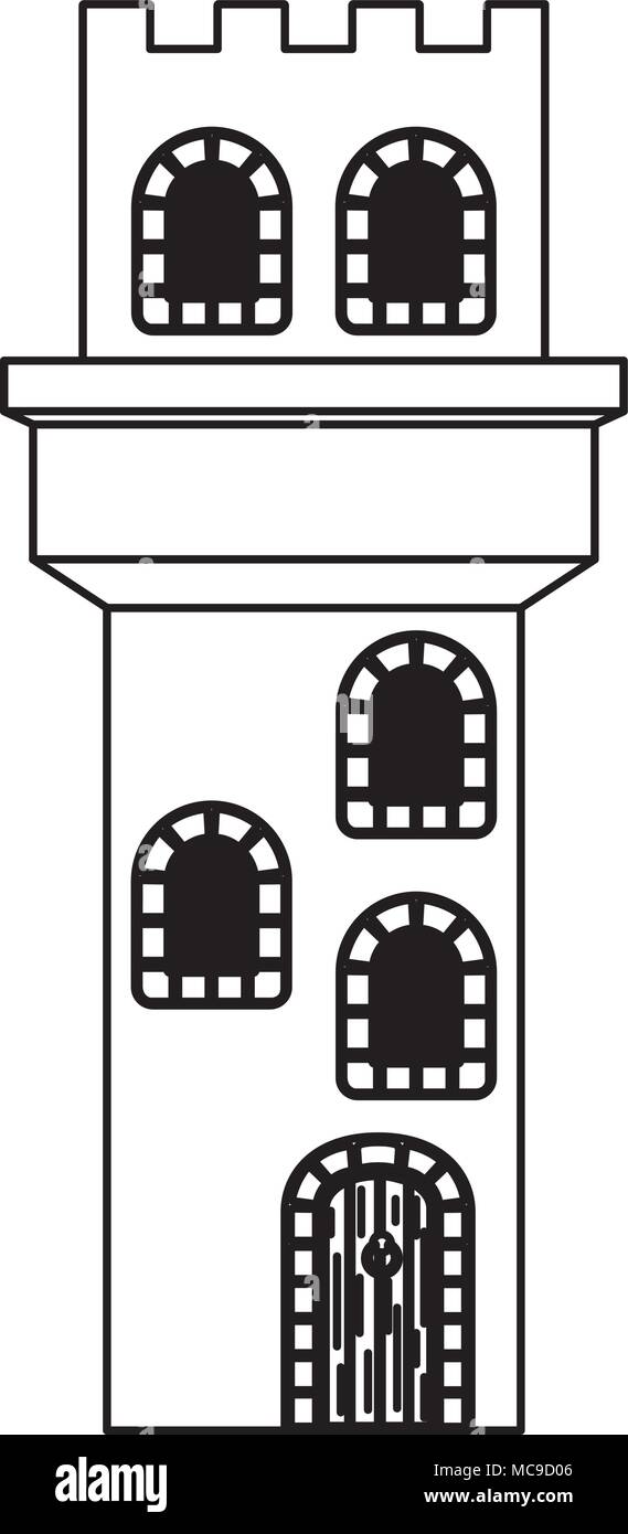 tower of medieval castle with balcony Stock Vector Image & Art - Alamy