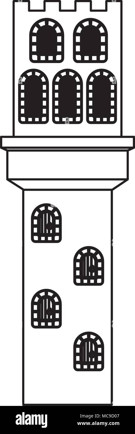 tower of medieval castle with balcony Stock Vector Image & Art - Alamy