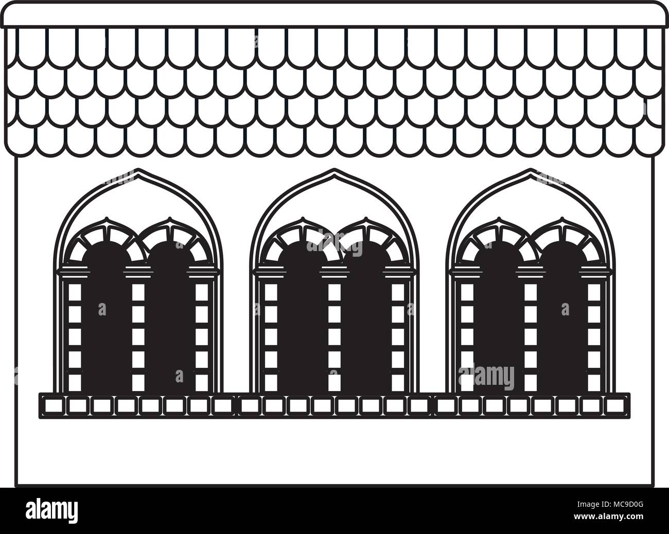 facade and windows of medieval castle Stock Vector Image & Art - Alamy