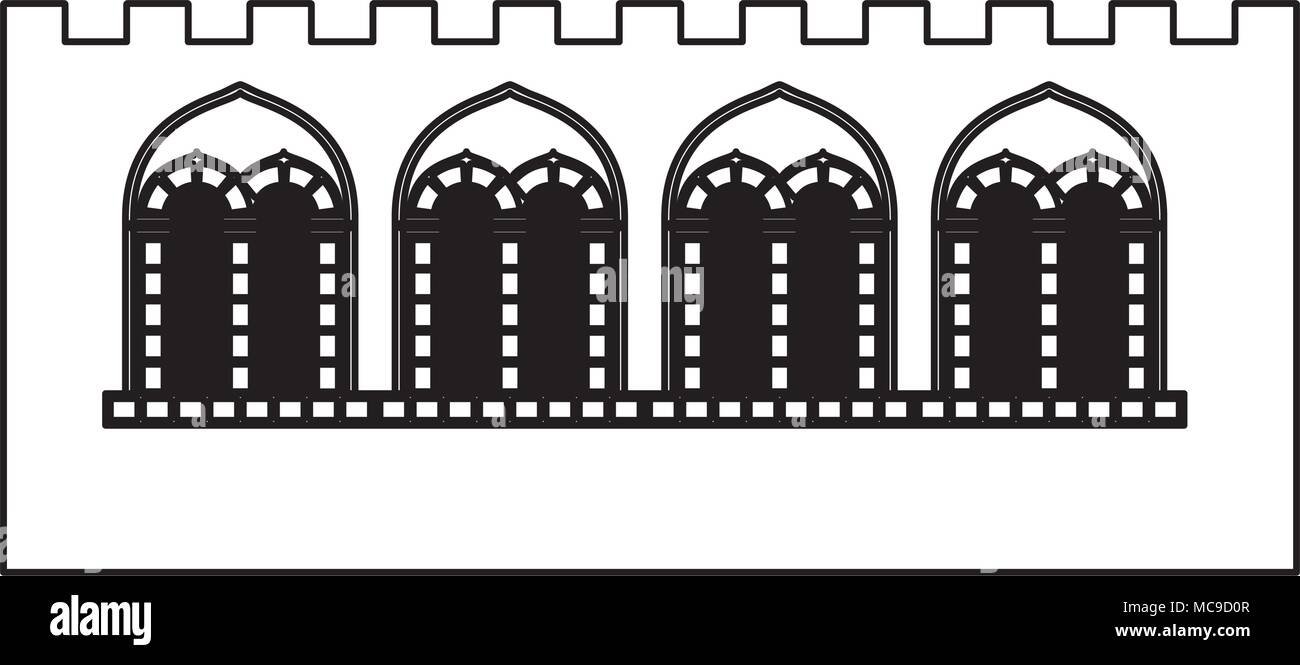 facade and windows of medieval castle Stock Vector Image & Art - Alamy