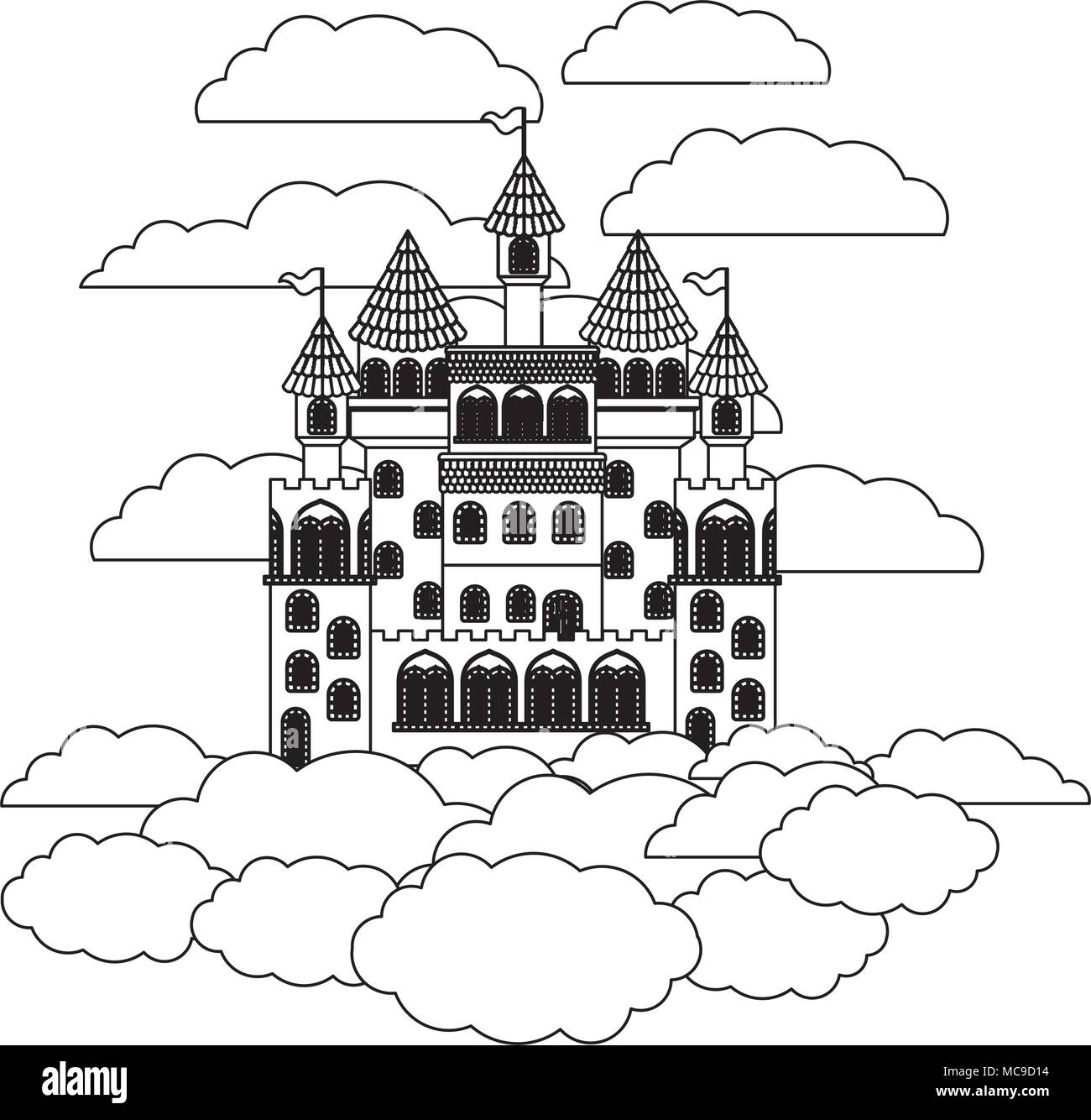 medieval castle on the sky Stock Vector Image & Art - Alamy