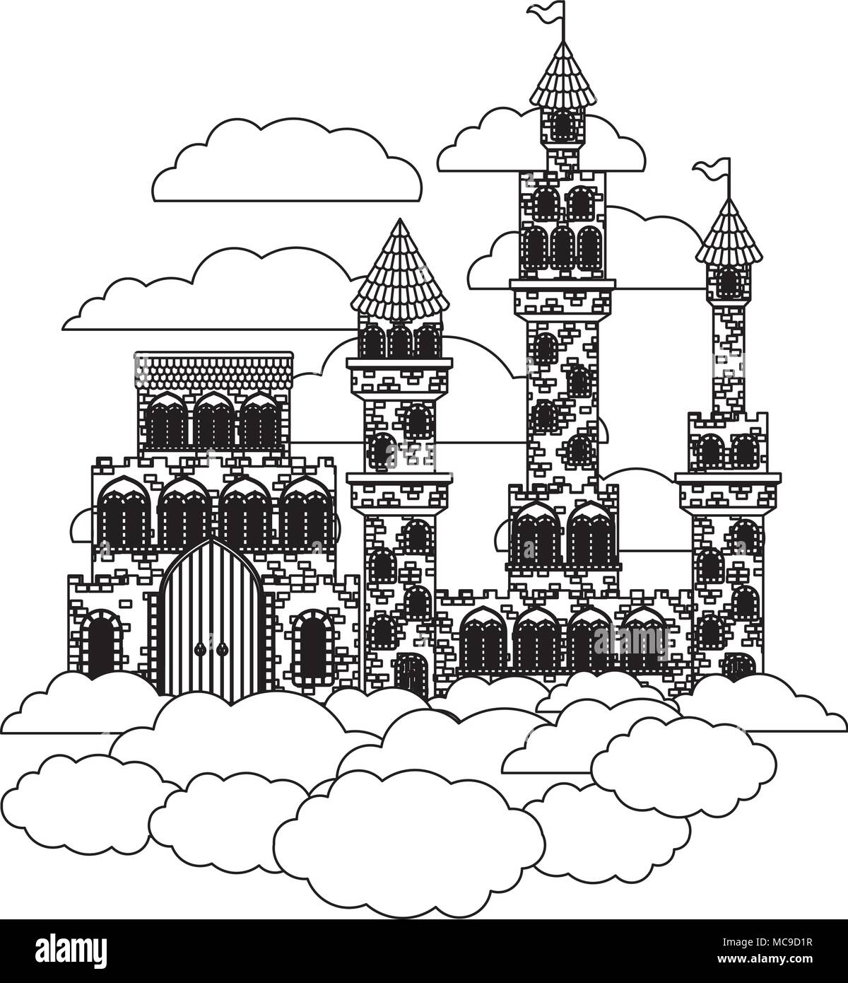 medieval castle on the sky Stock Vector Image & Art - Alamy