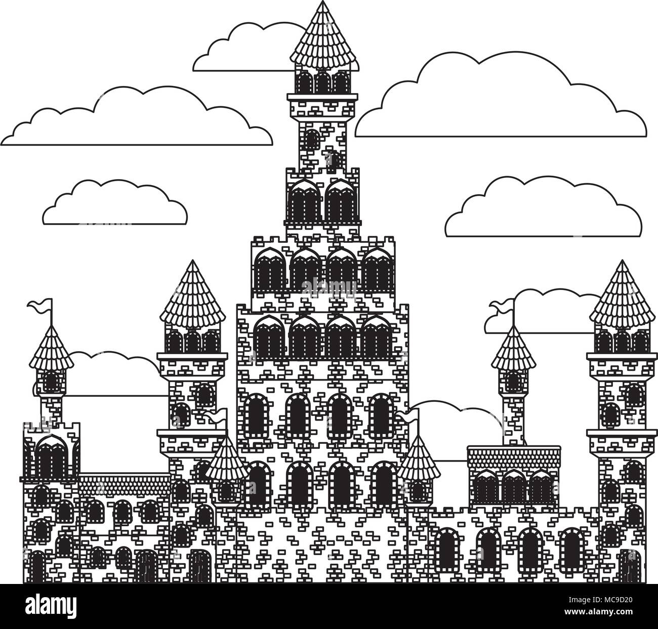 medieval castle with clouds Stock Vector Image & Art - Alamy