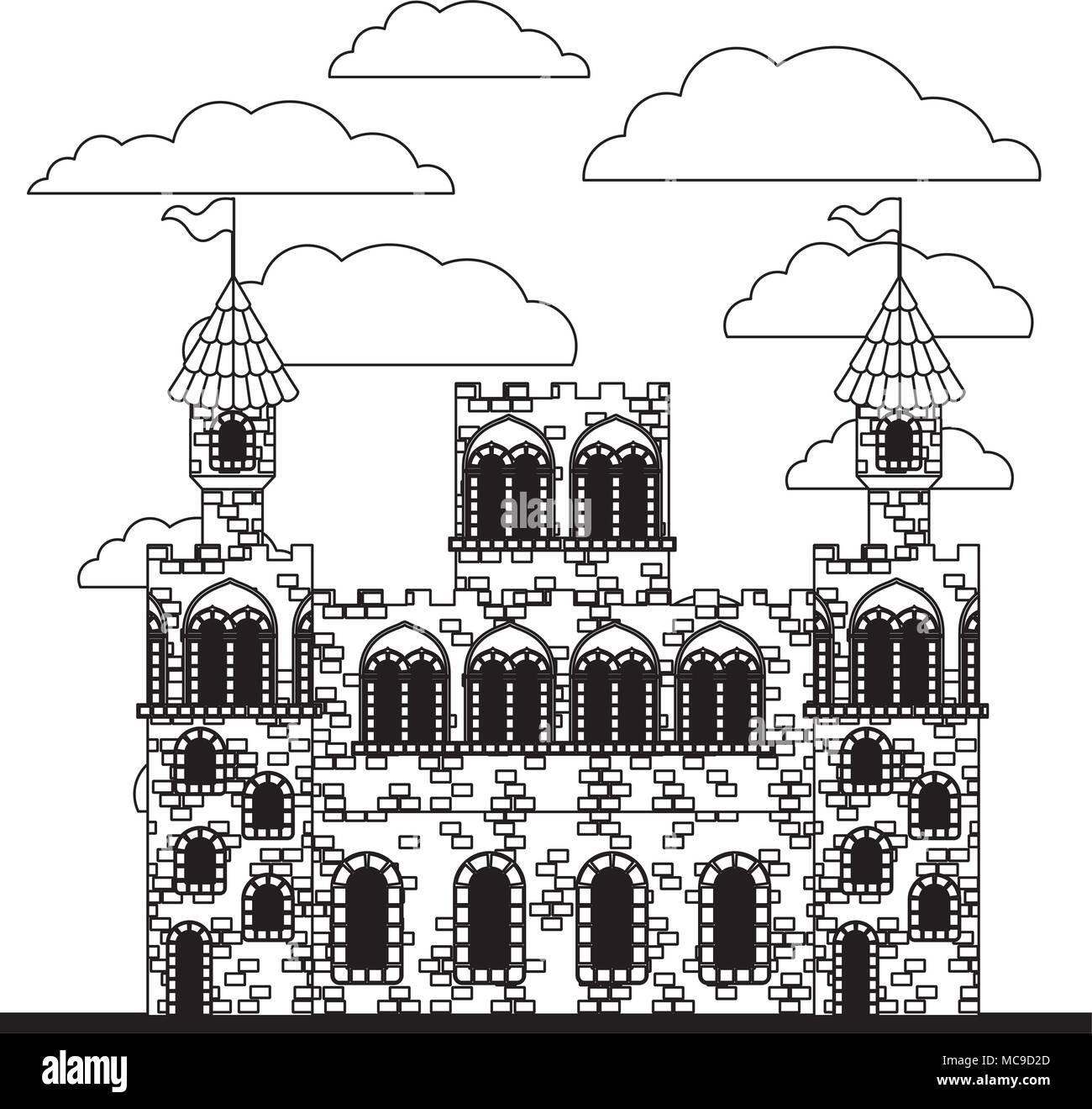 medieval castle with clouds Stock Vector Image & Art - Alamy