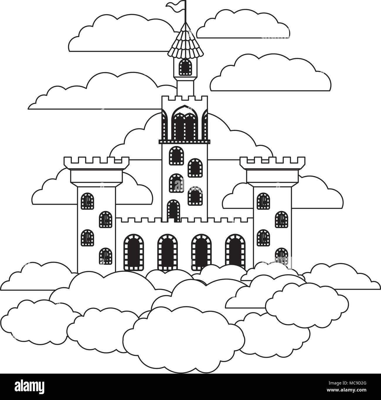 medieval castle on the sky Stock Vector Image & Art - Alamy