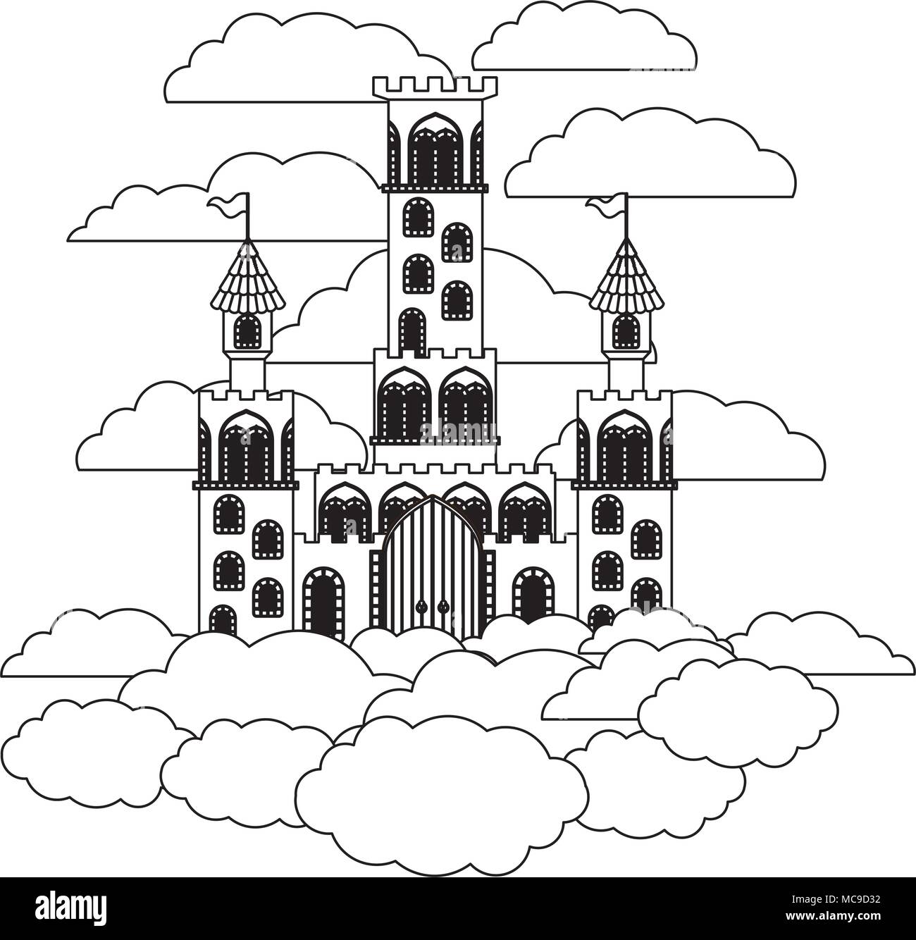 medieval castle on the sky Stock Vector Image & Art - Alamy