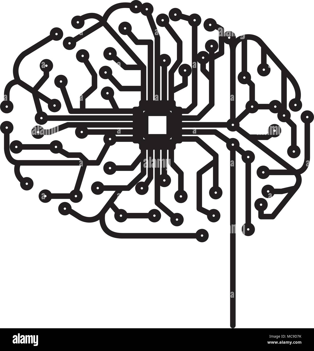 brain with circuit electric icon Stock Vector Image & Art - Alamy