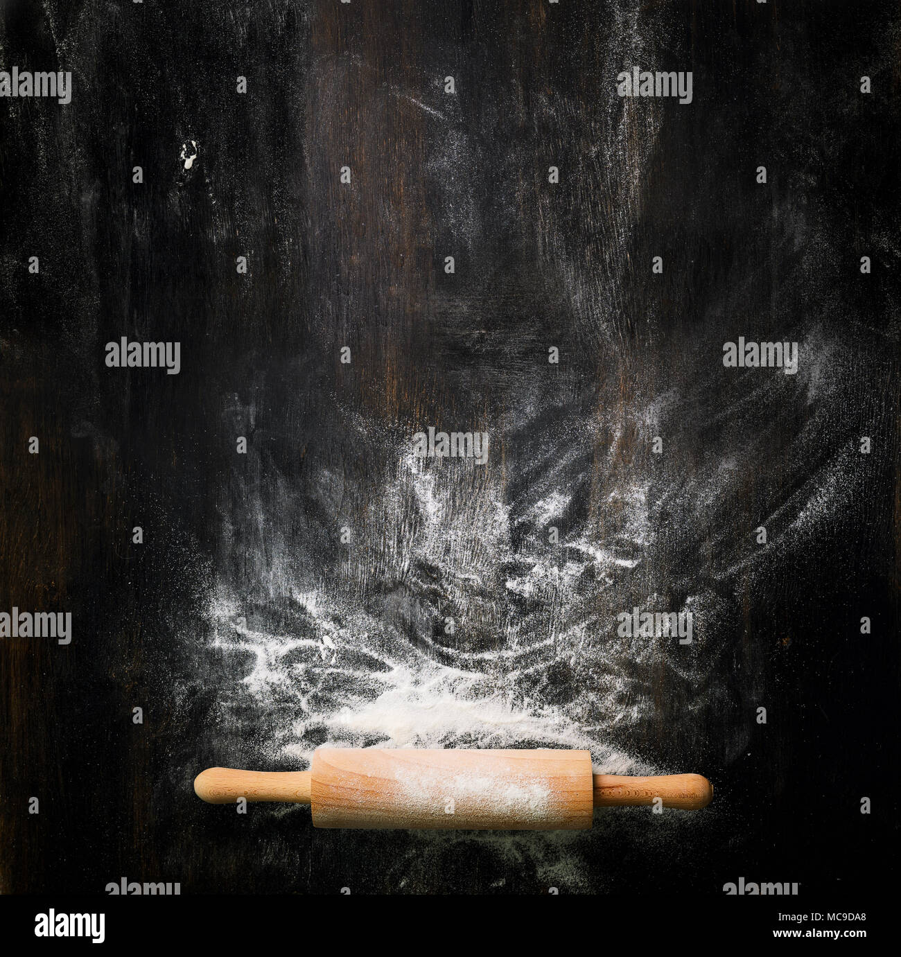 Banner. Baking background with free space for your text. Rolling pin ...