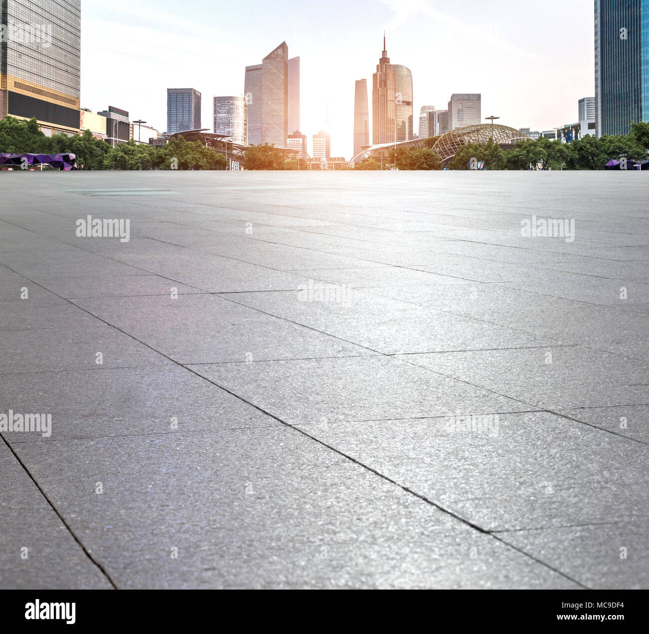 Wide City Square and landmark buildings Stock Photo - Alamy