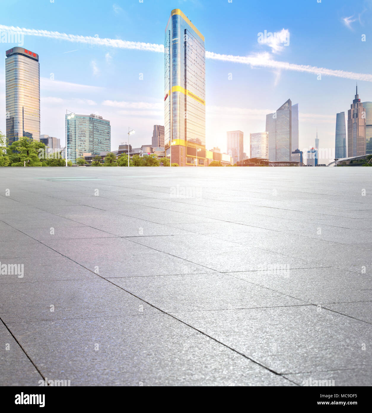 Wide City Square and landmark buildings Stock Photo - Alamy