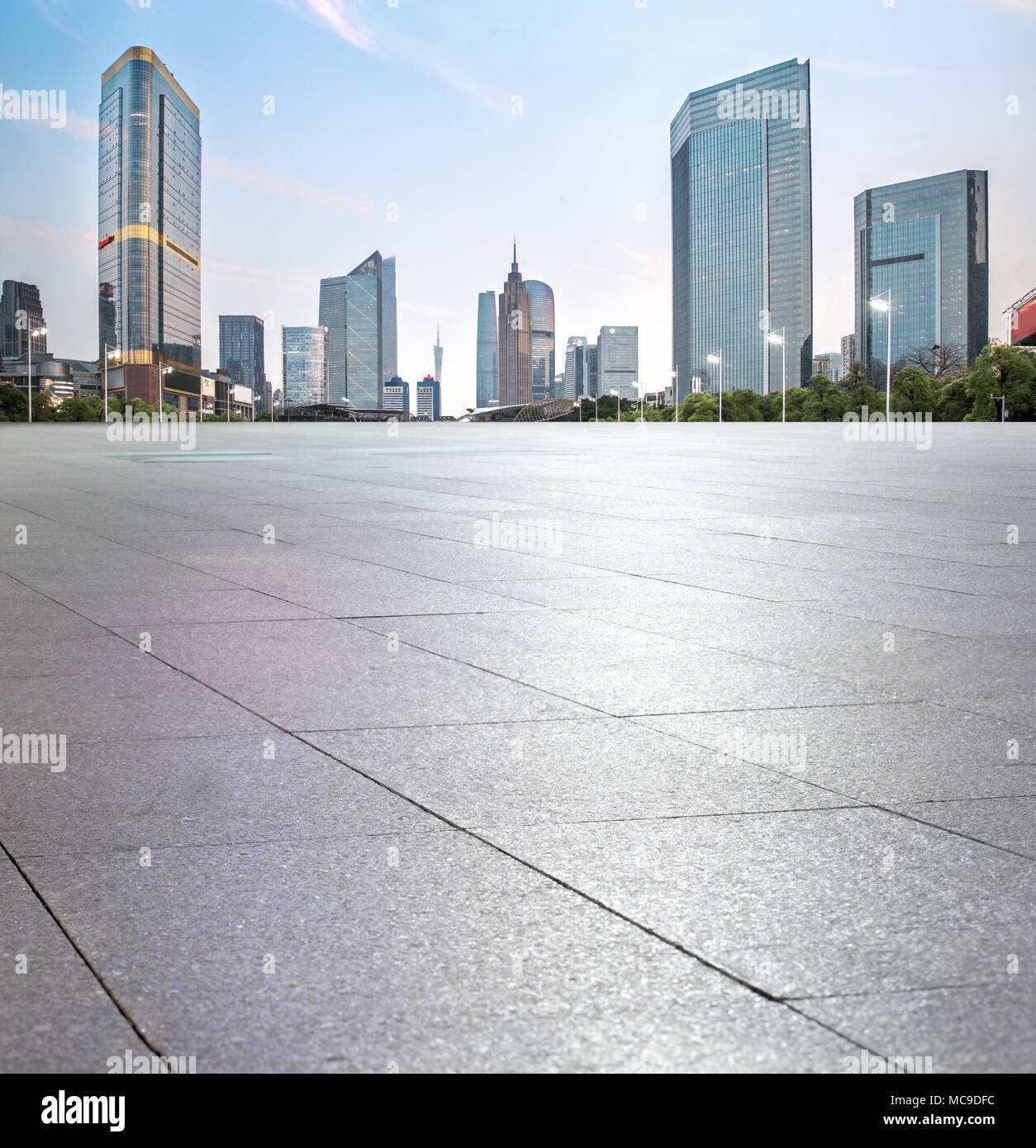 Wide City Square and landmark buildings Stock Photo - Alamy