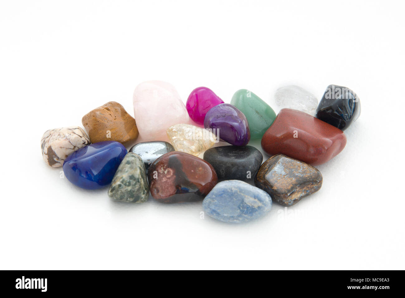 Group of various minerals on the white background Stock Photo - Alamy