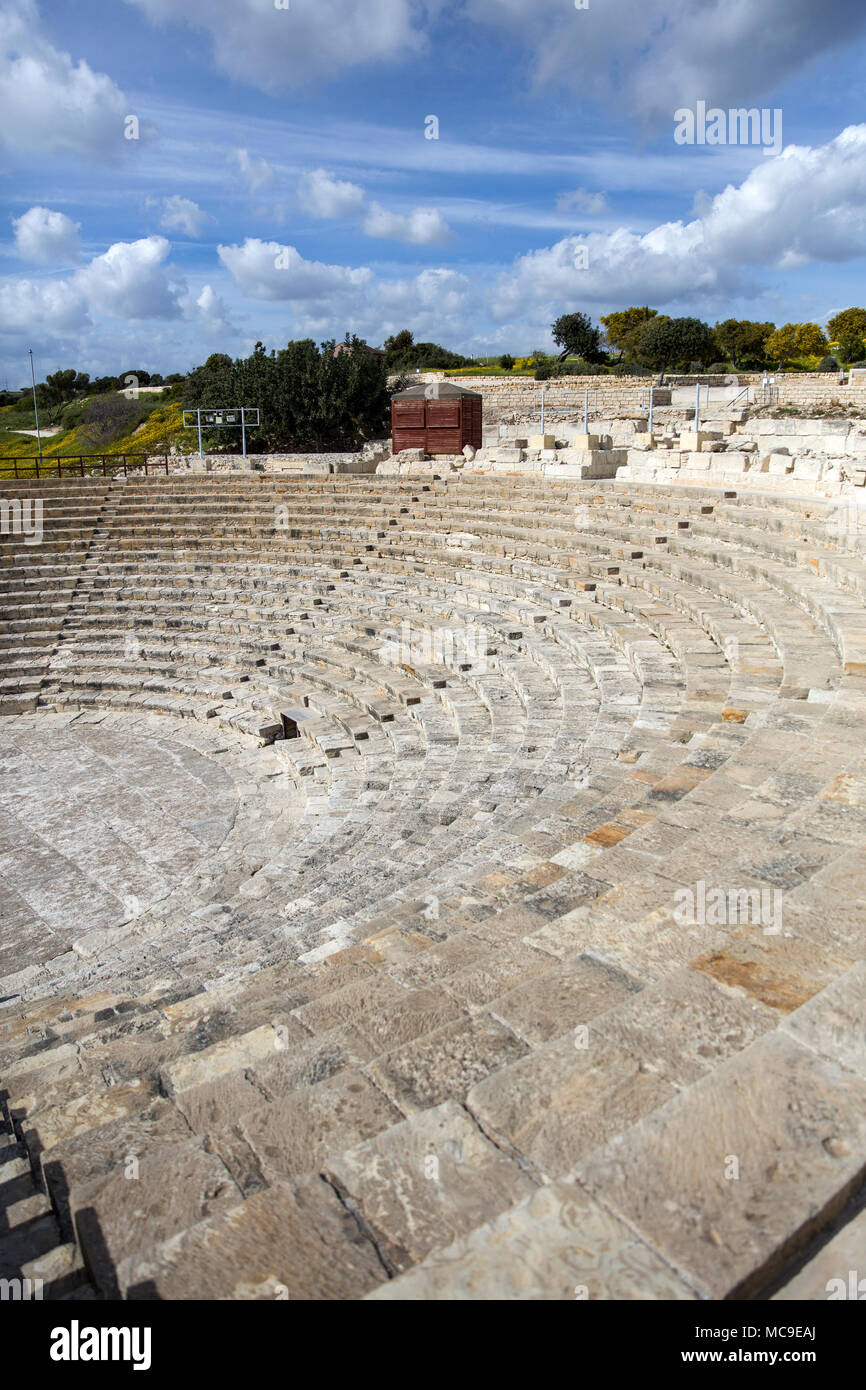 Detail of the ancient Curium amphitheatre in Kourion, Cyprus Stock ...