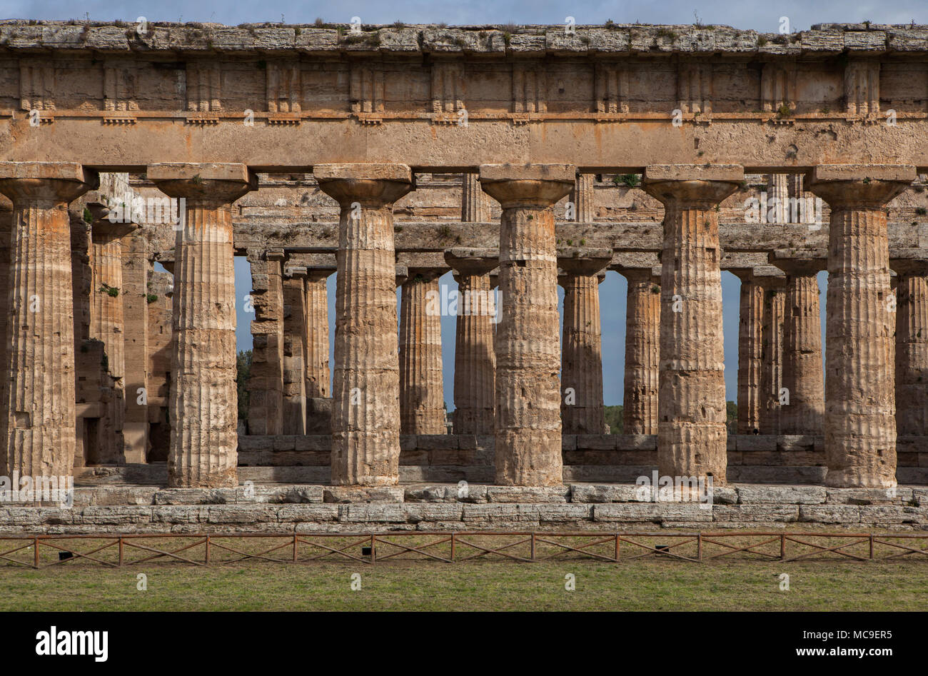 Second Temple of Hera in Paestum, Campania, Italy. The Doric temple ...
