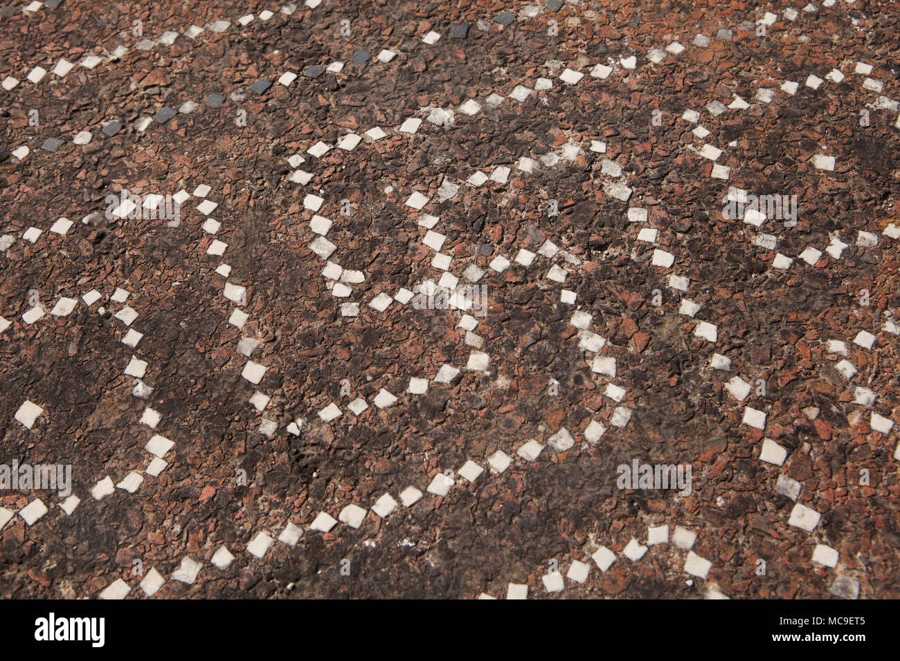 Roman swastika floor mosaic in the dwelling house in Paestum, Campania ...
