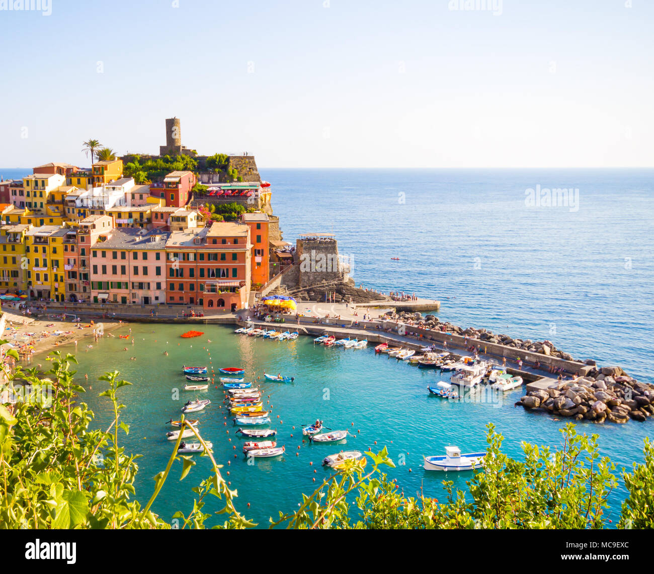 Beautiful view of Vernazza villages in Cinque Terre one of five lands ...