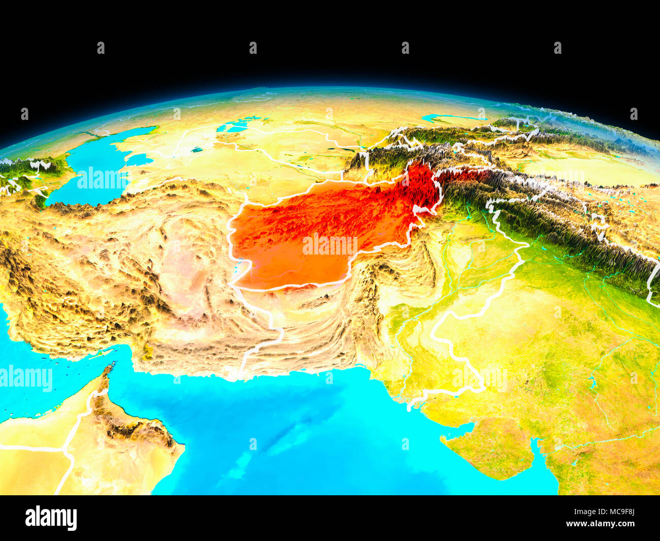 Satellite map of afghanistan hi-res stock photography and images - Alamy