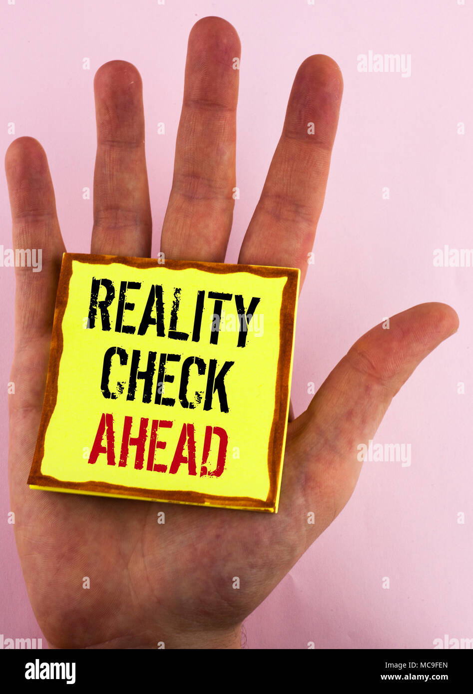 Text sign showing Reality Check Ahead. Conceptual photo Unveil truth ...