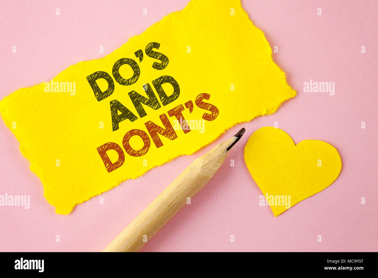 Writing note showing Do'S And Don'Ts. Business photo showcasing What ...