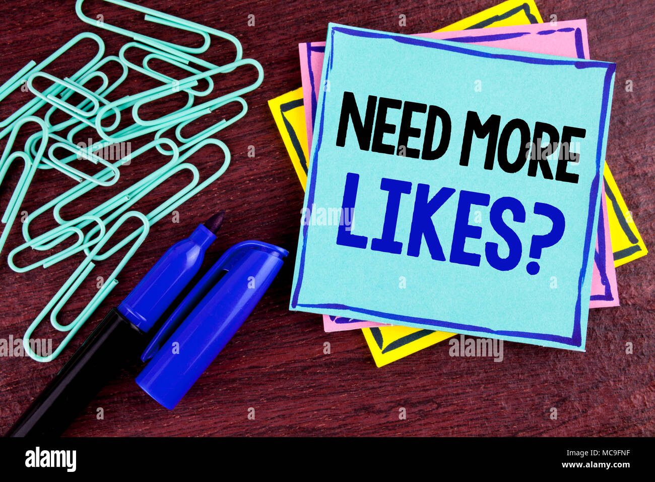 Handwriting text Need More Likes Question. Concept meaning Social media ...