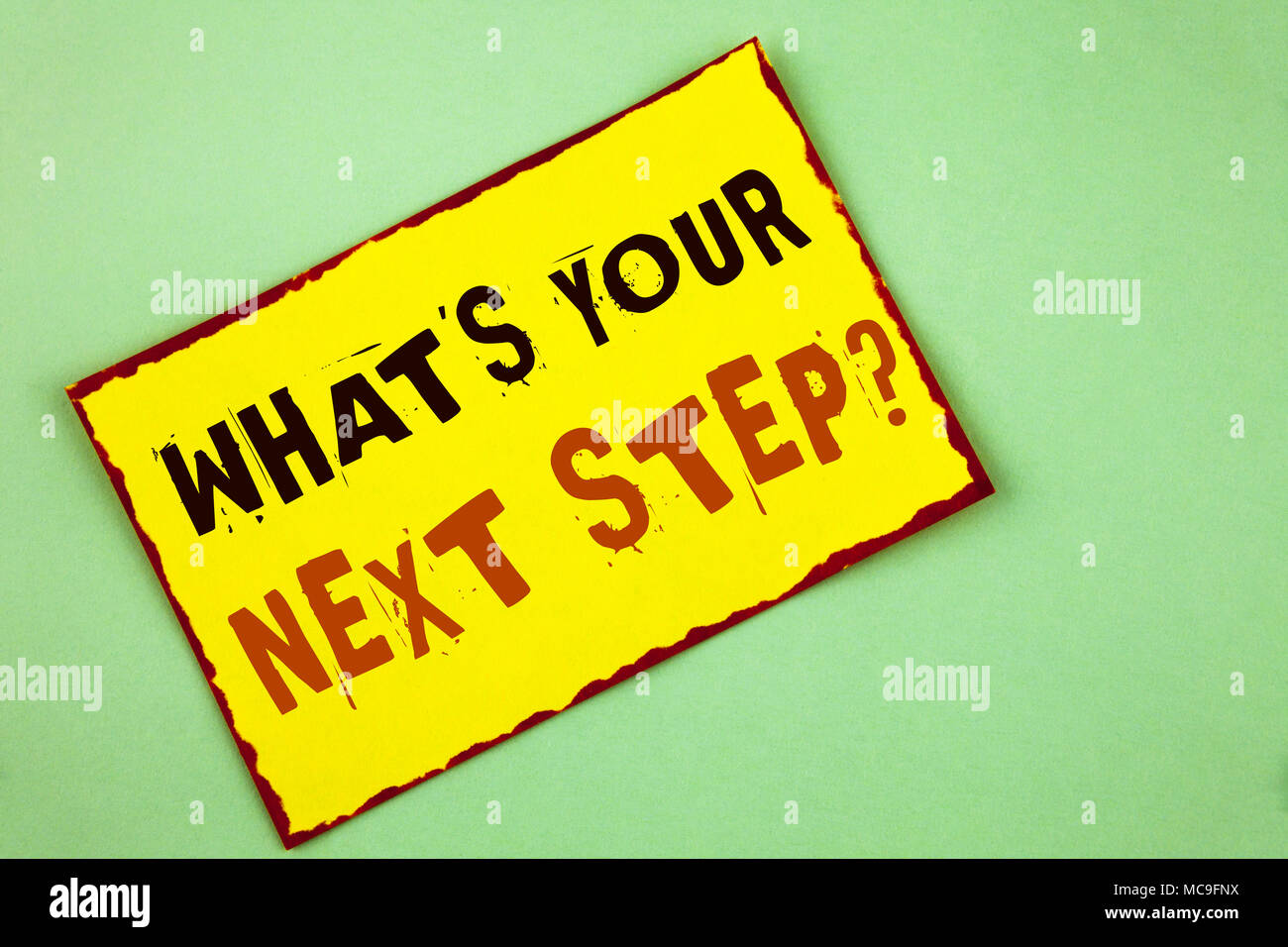 Writing note showing What iS Your Next Step Question. Business photo ...