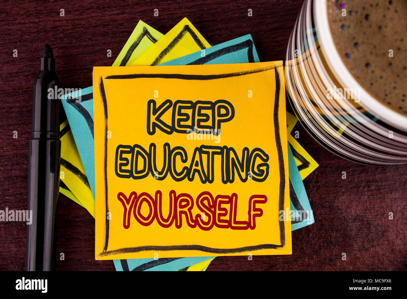 Writing note showing Keep Education Yourself. Business photo showcasing ...