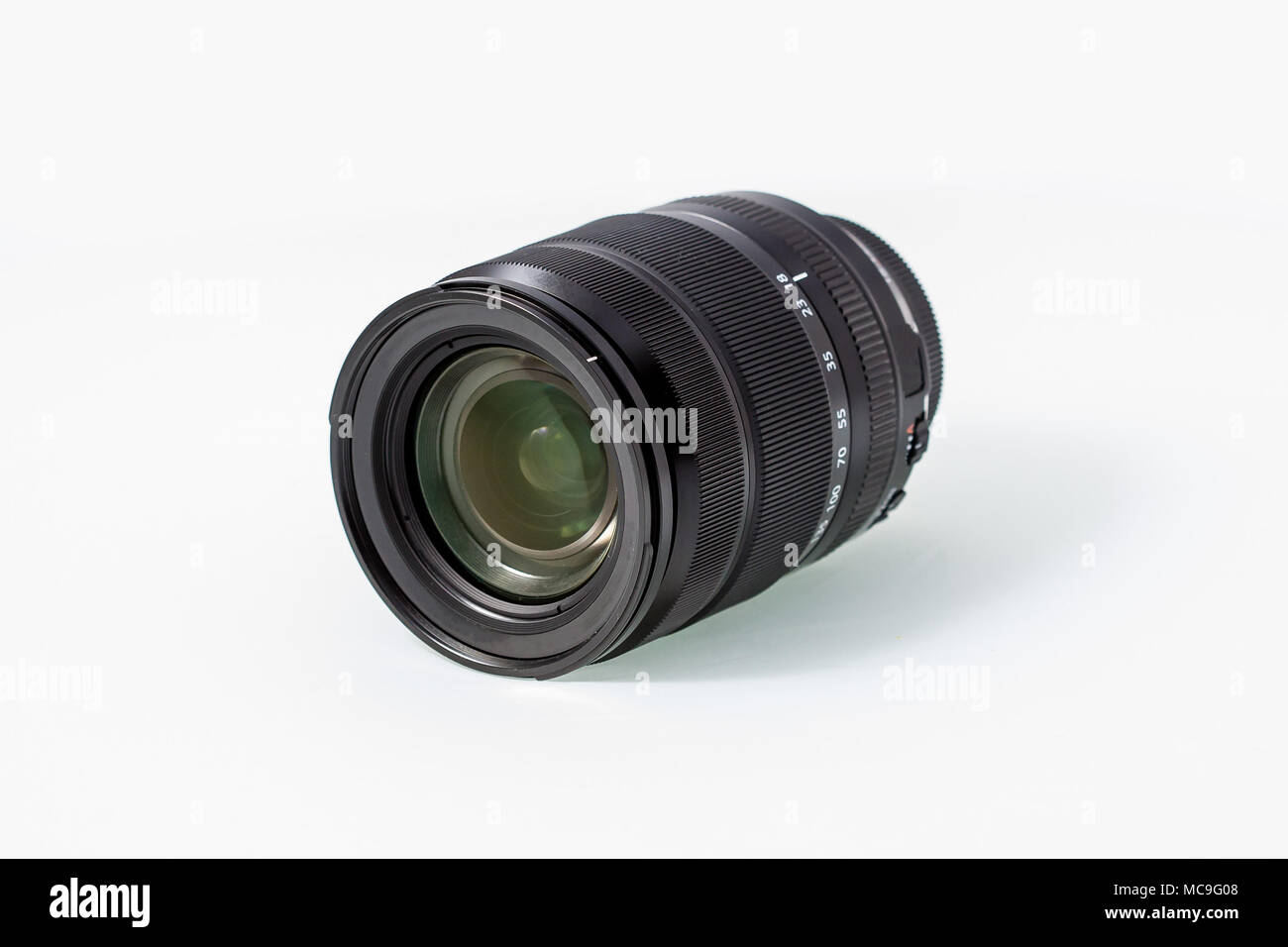 Black camera lens isolated on white background Stock Photo - Alamy