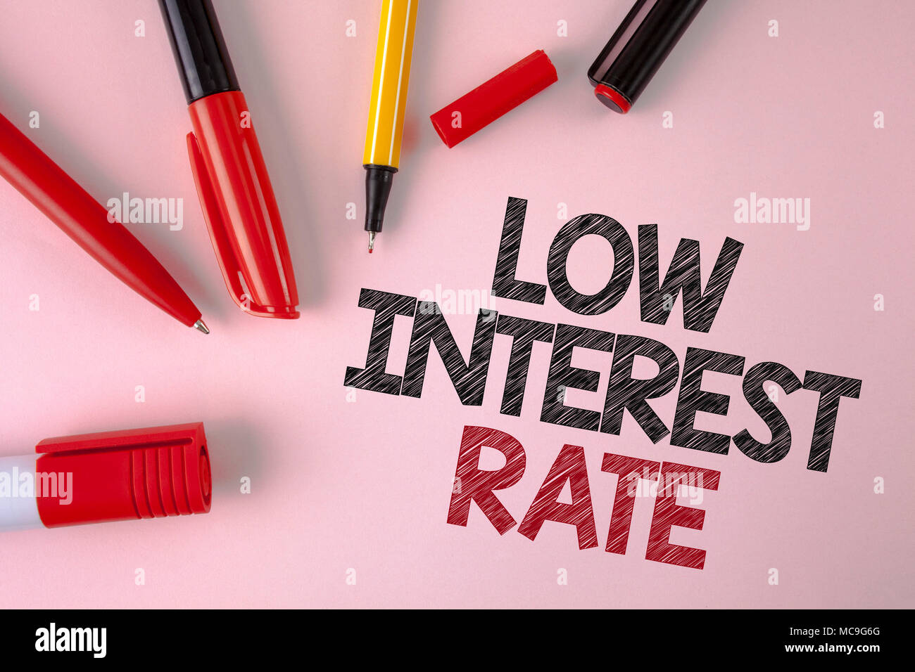 Conceptual hand writing showing Low Interest Rate. Business photo text ...