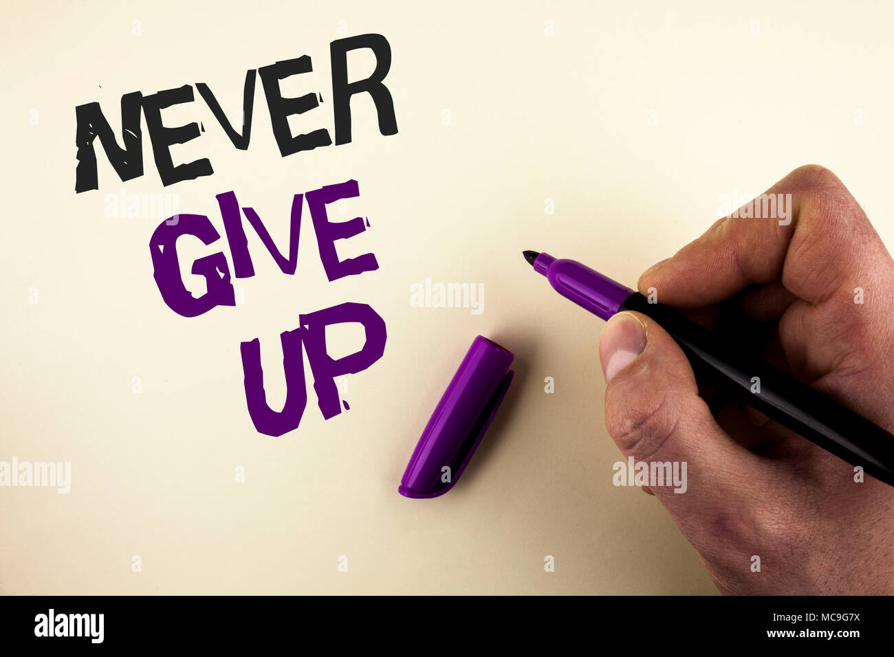 Conceptual hand writing showing Never Give Up. Business photo ... Conceptual hand writing showing Never Give Up. Business photo ...
