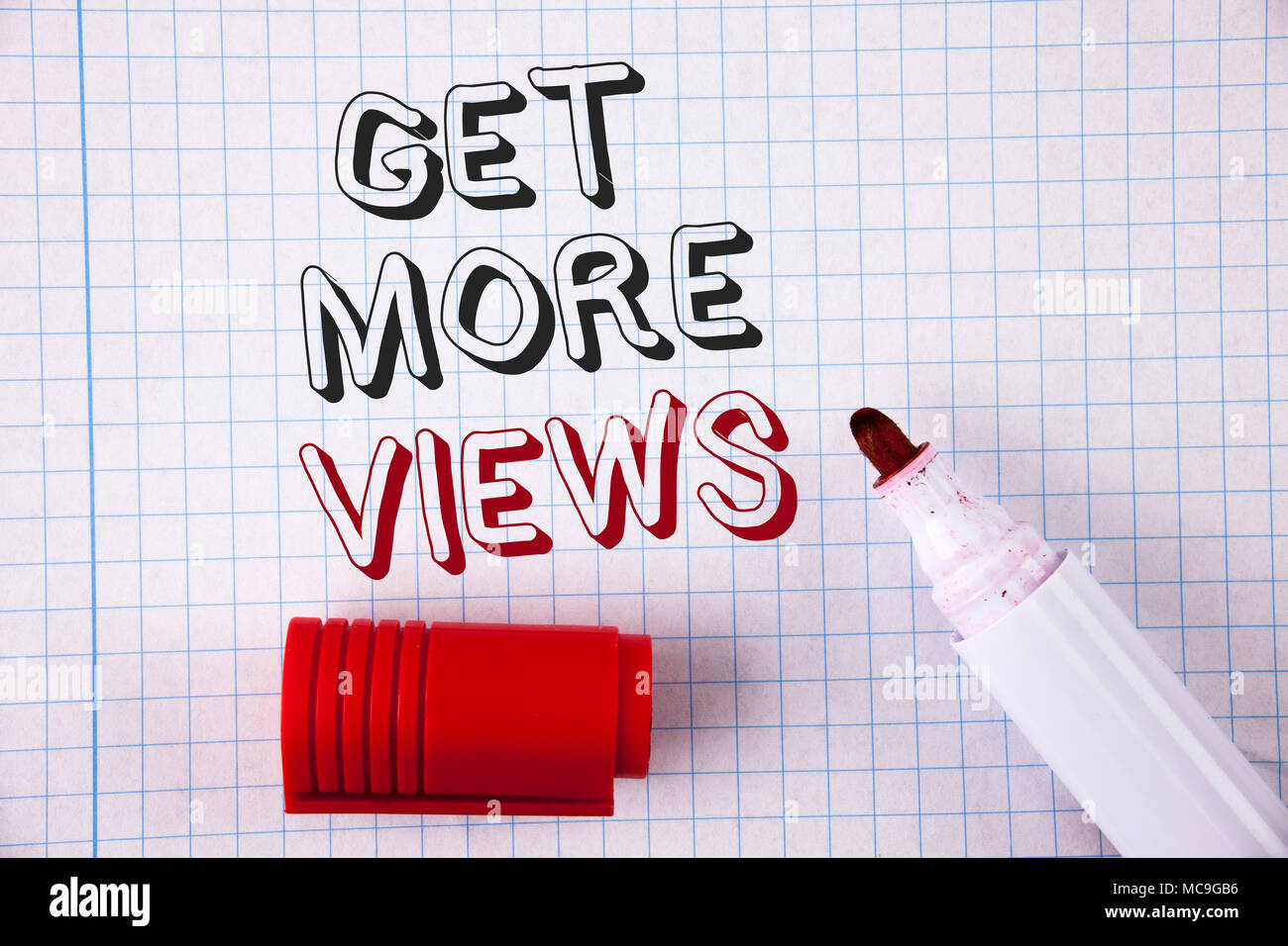 Text sign showing Get More Views. Conceptual photo Increase web traffic ...