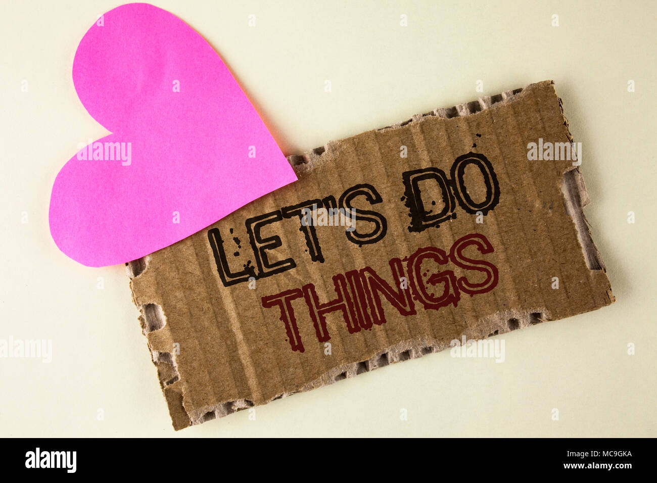 Handwriting text Let Us Do Things. Concept meaning Try something new ...
