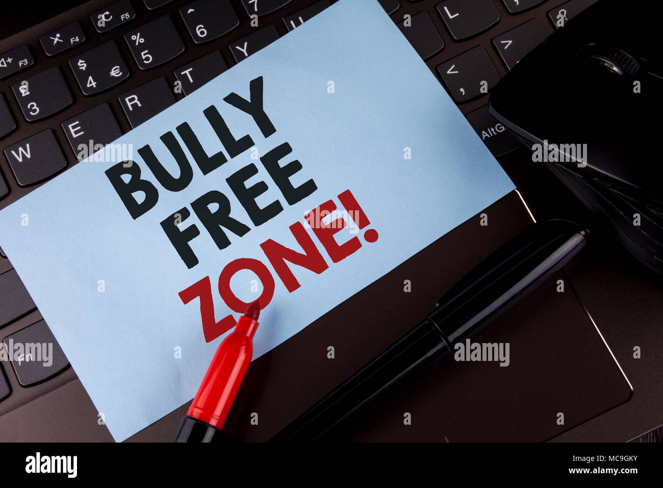 Conceptual hand writing showing Bully Free Zone Motivational Call ...