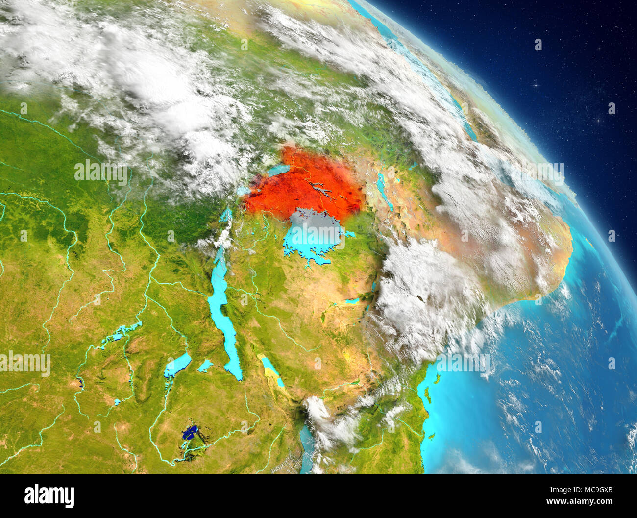 Satellite image of uganda hi-res stock photography and images - Alamy