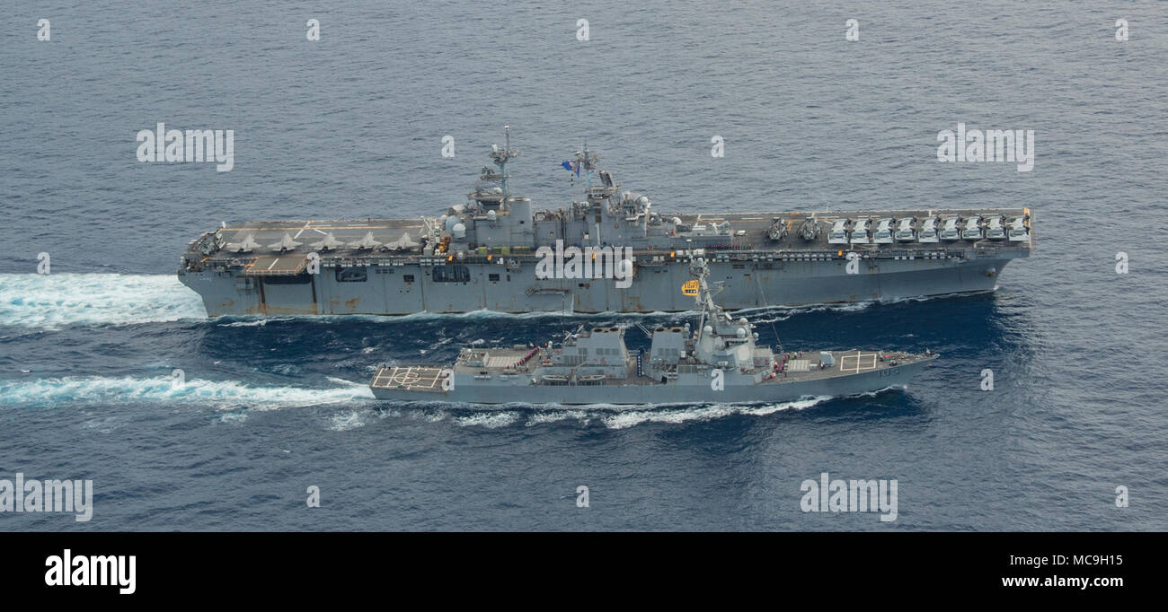 180412-N-NM806-0369 PHILIPPINE SEA (April 12, 2018) The guided-missile ...