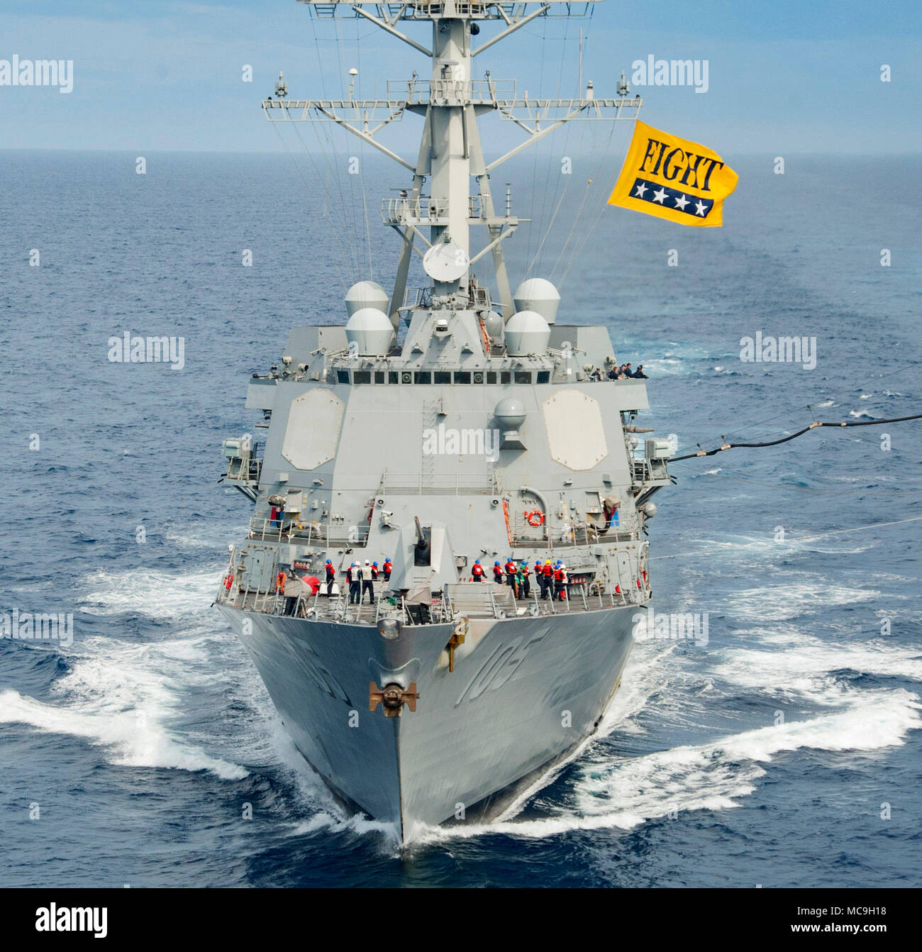 180412-N-NM806-0505 PHILIPPINE SEA (April 12, 2018) The guided-missile ...