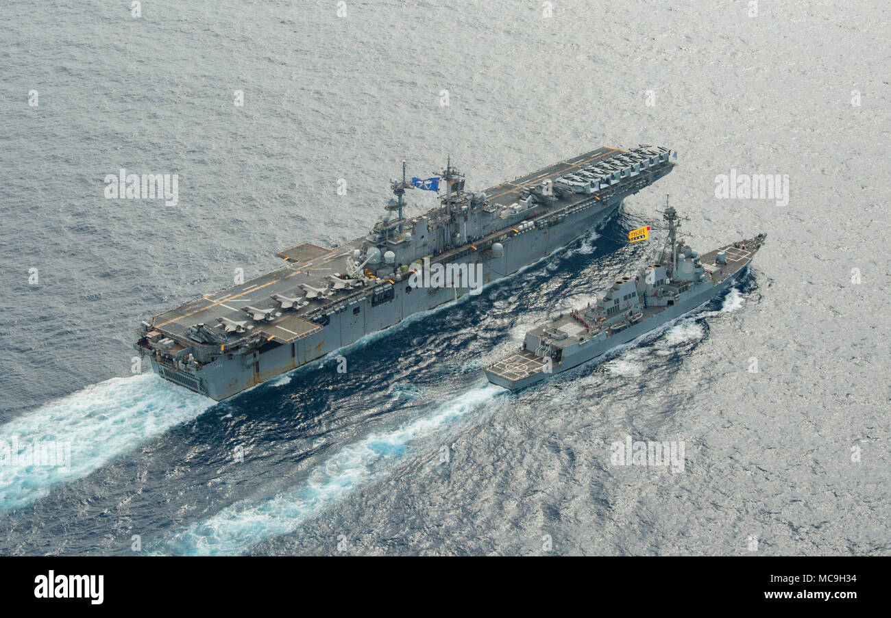 180412-N-NM806-0361 PHILIPPINE SEA (April 12, 2018) The guided-missile ...