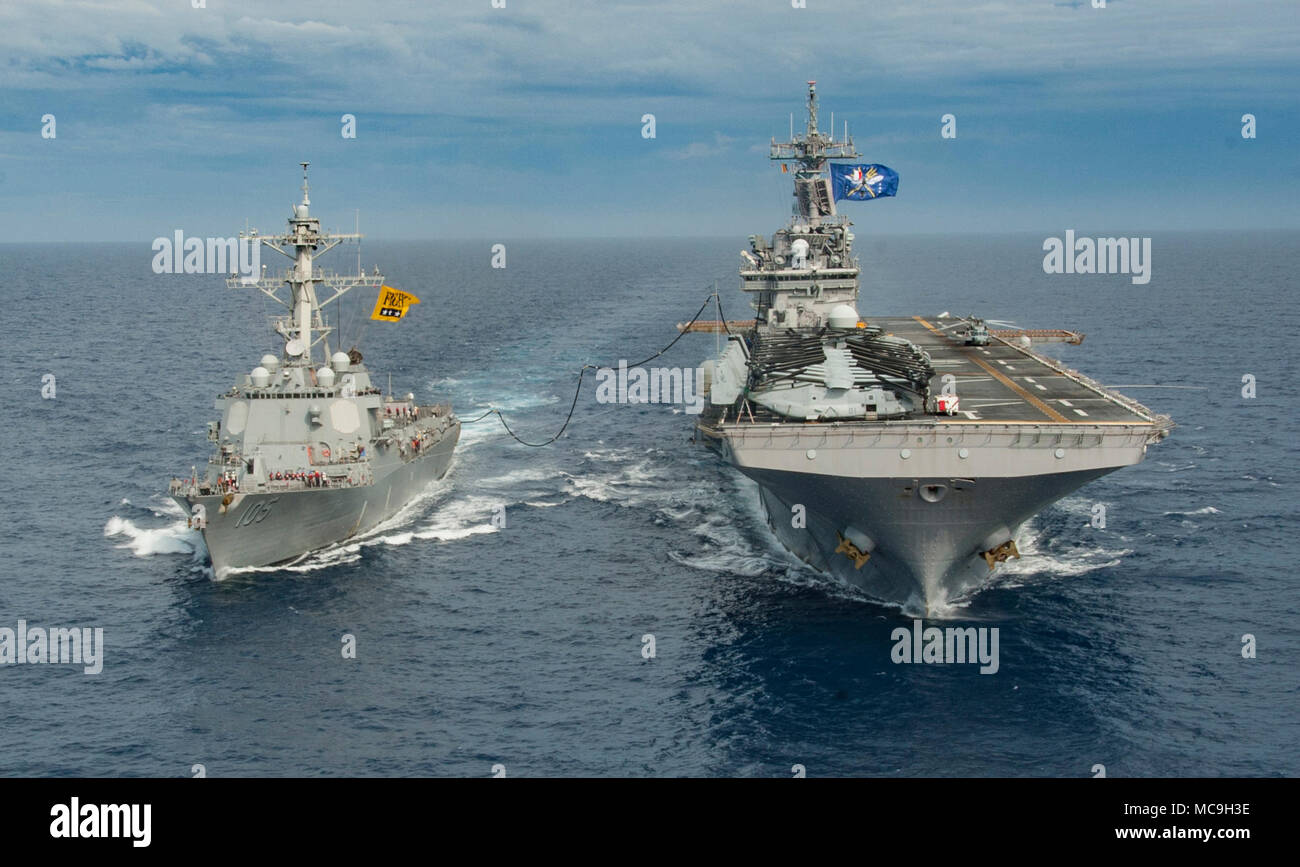 180412-N-NM806-0092 PHILIPPINE SEA (April 12, 2018) The guided-missile ...