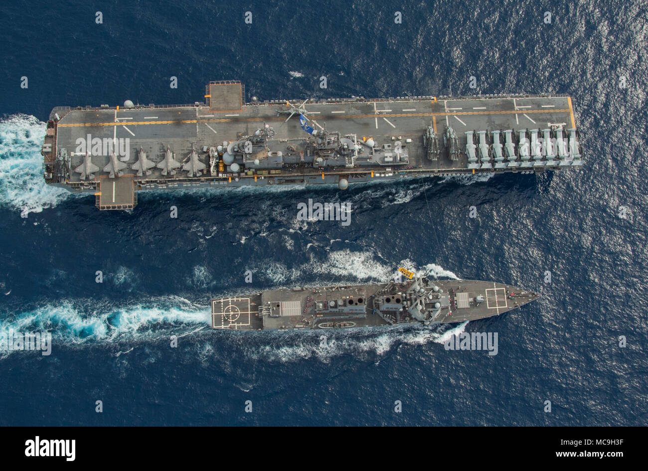 180412-N-NM806-0274 PHILIPPINE SEA (April 12, 2018) The guided-missile ...