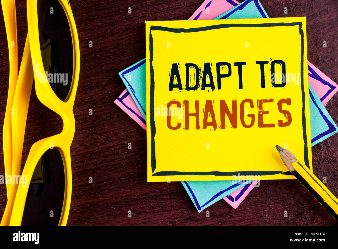 Text sign showing Adapt To Changes. Conceptual photo Innovative changes ...