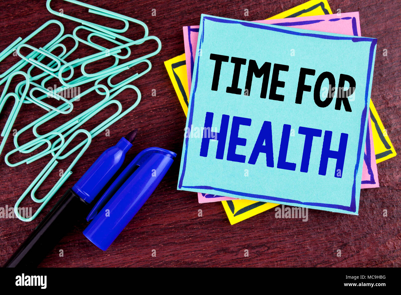 Handwriting text Time For Health. Concept meaning Lifestyle change ...