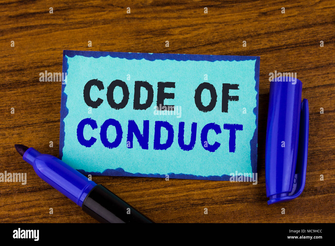 Text sign showing Code Of Conduct. Conceptual photo Follow principles ...