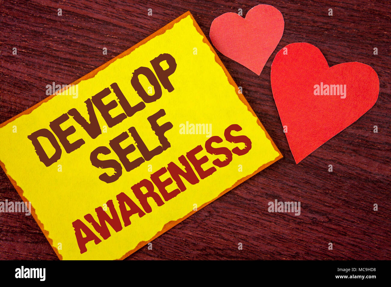 Conceptual hand writing showing Develop Self Awareness. Business photo ...