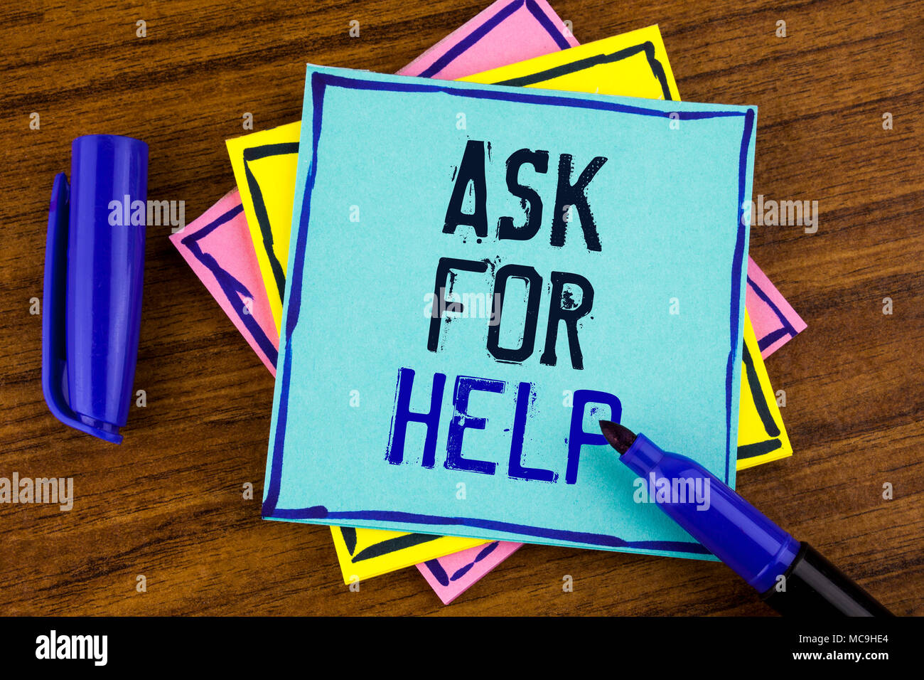 Handwriting text writing Ask For Help. Concept meaning Use powers ...